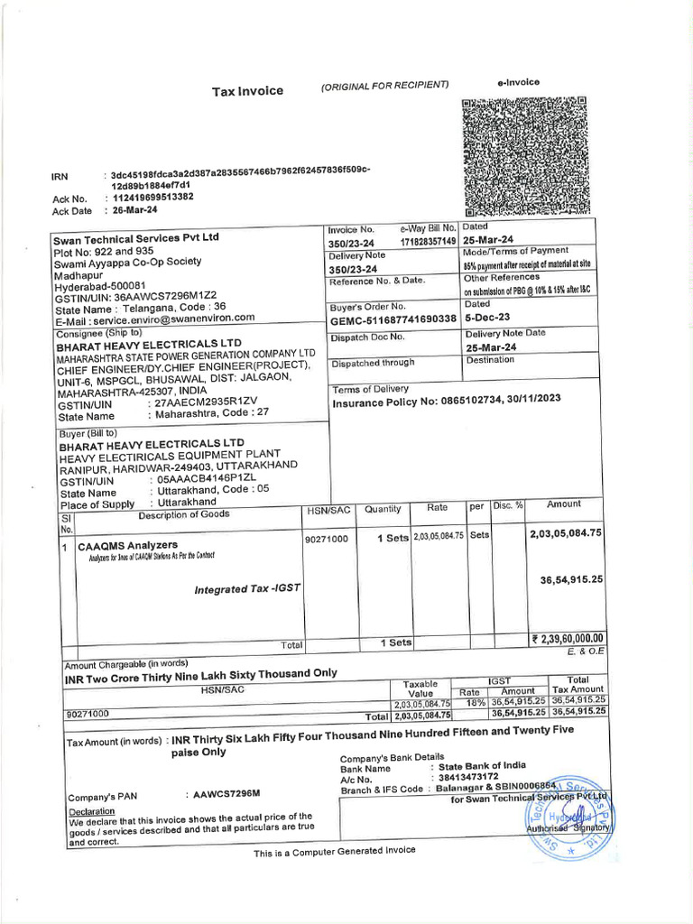 350_Tax_CAAQMS Analyzers (Scanned) | PDF