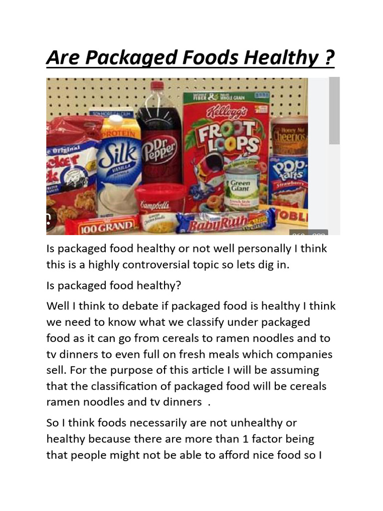 Are Packaged Foods Healthy? Insights & Tips | PDF