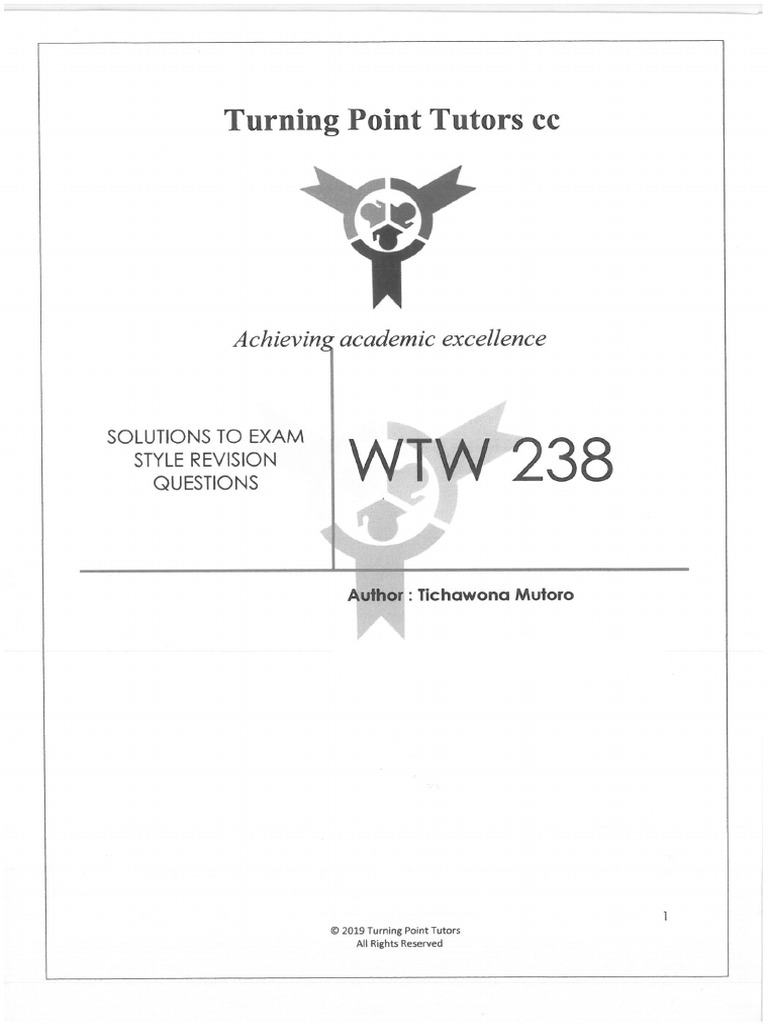 TPT Solutions To Exam Style Questions | PDF