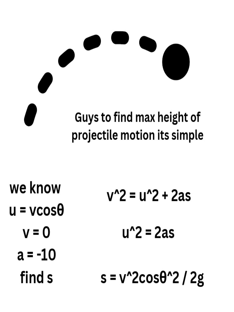 Projectile Motion Max Height | PDF