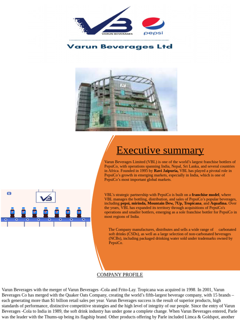 Varun Beverages Pepsi Report | PDF | Pepsi Co | Pepsi