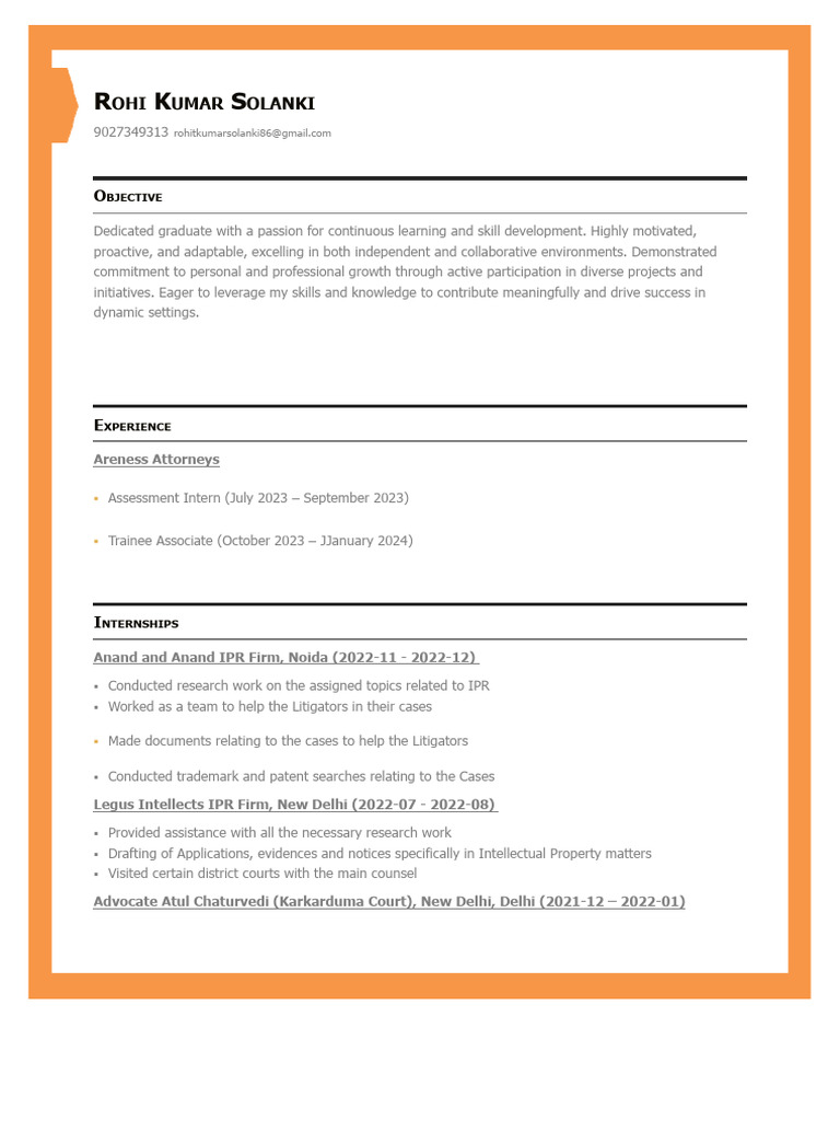 677d2b468fe0e CV Rohit Solanki | PDF | Intellectual Property | Advocate