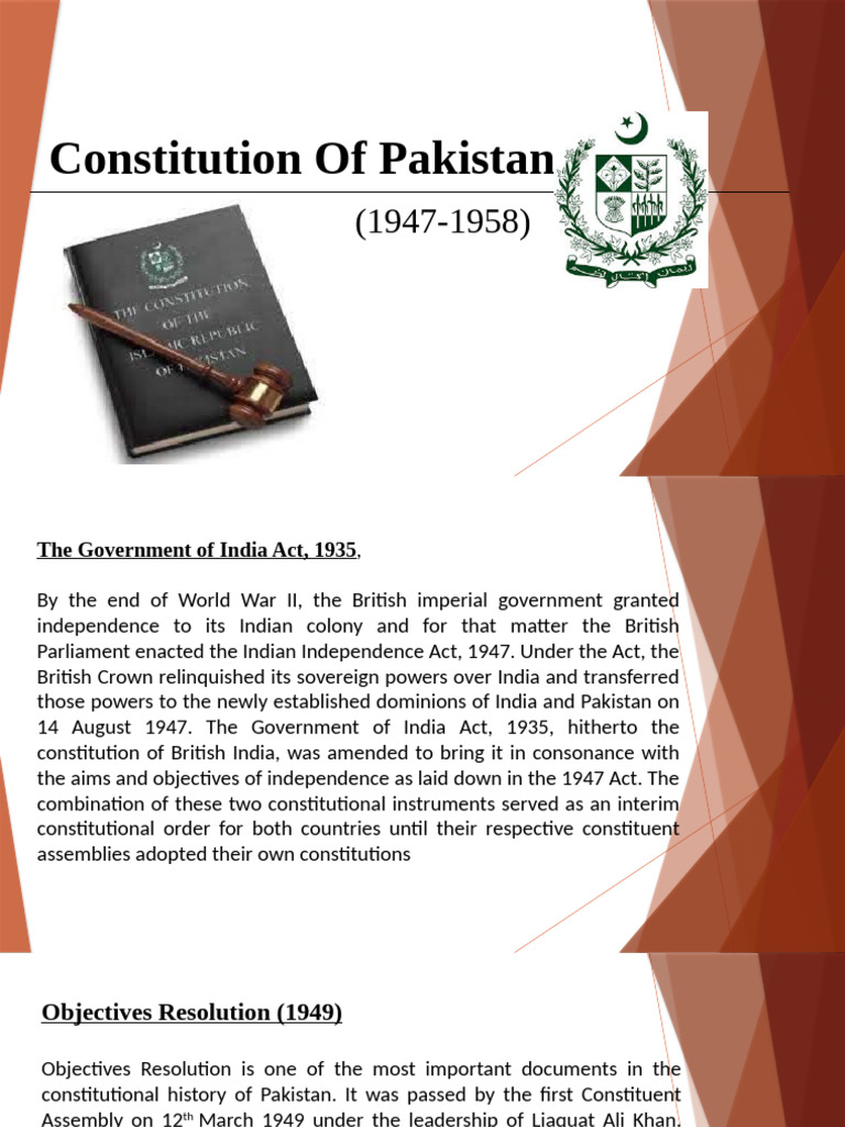 Constitution 1947- 1958 | PDF