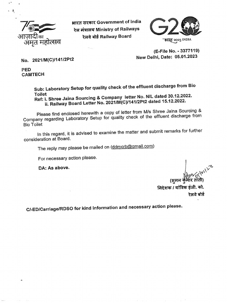 Letter To CAMTECH Regarding Laboratory Set Up For Quality Check of The ...