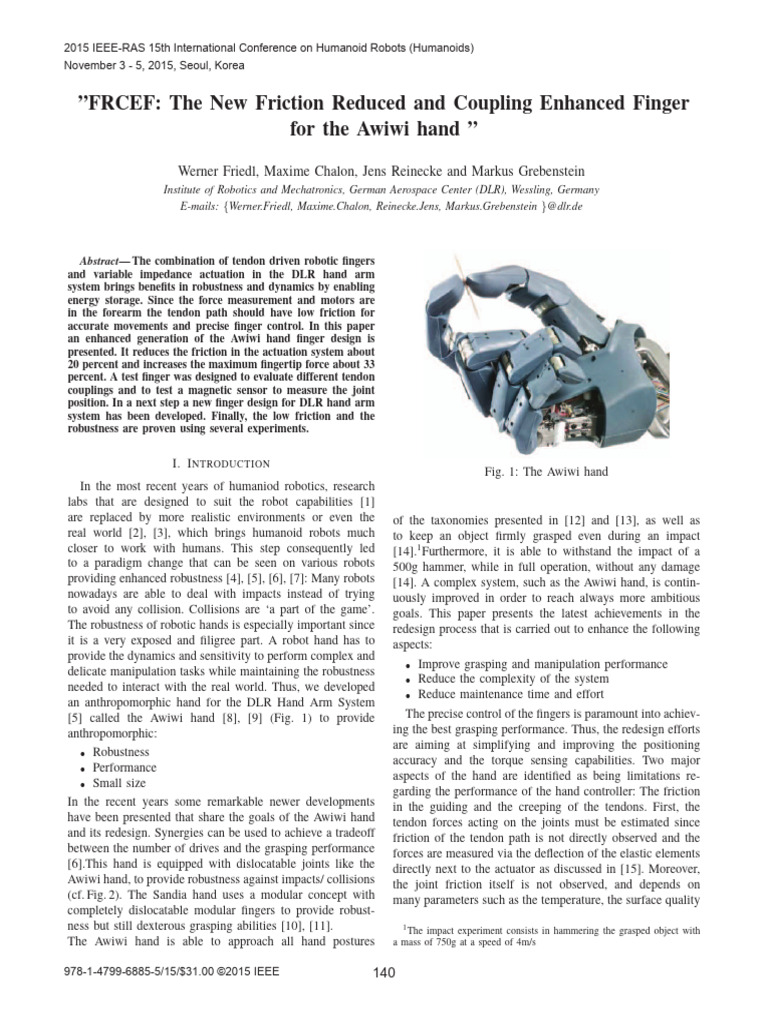 Robotics Hand Design Innovations | PDF | Friction | Hand