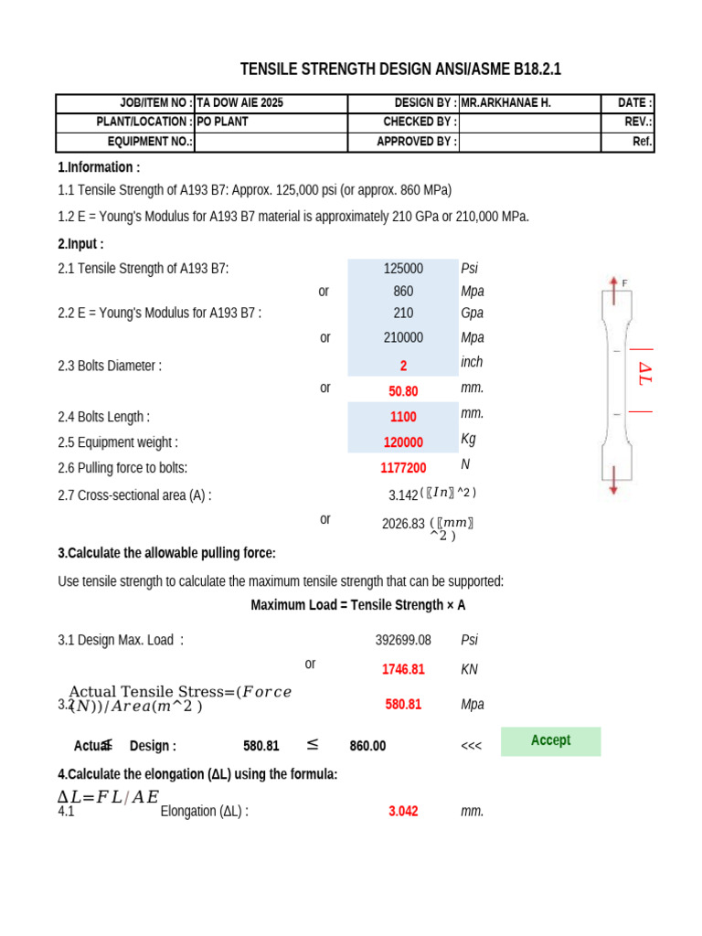Tensile Strength Design A193 B7 | PDF | Pascal (Unit) | Ultimate ...