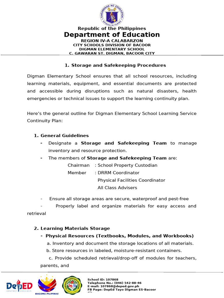 Narrative Report Storage and Safekeeping Procedures | PDF | Computer ...