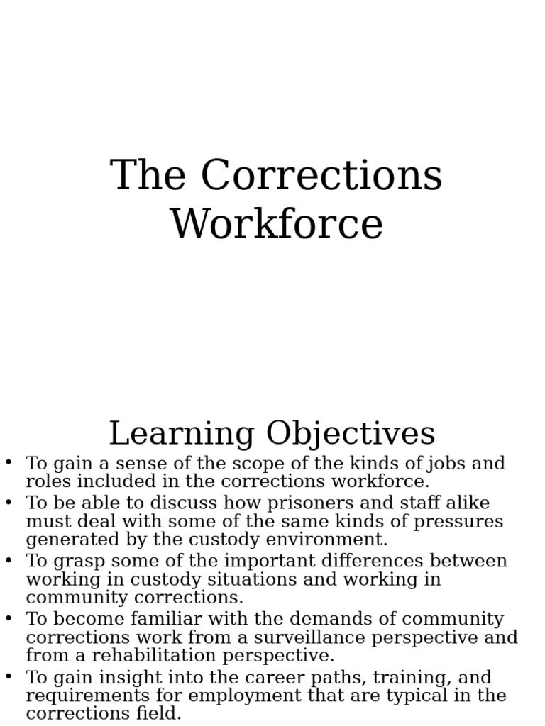 Overview of the Corrections Workforce | PDF | Probation | Prison