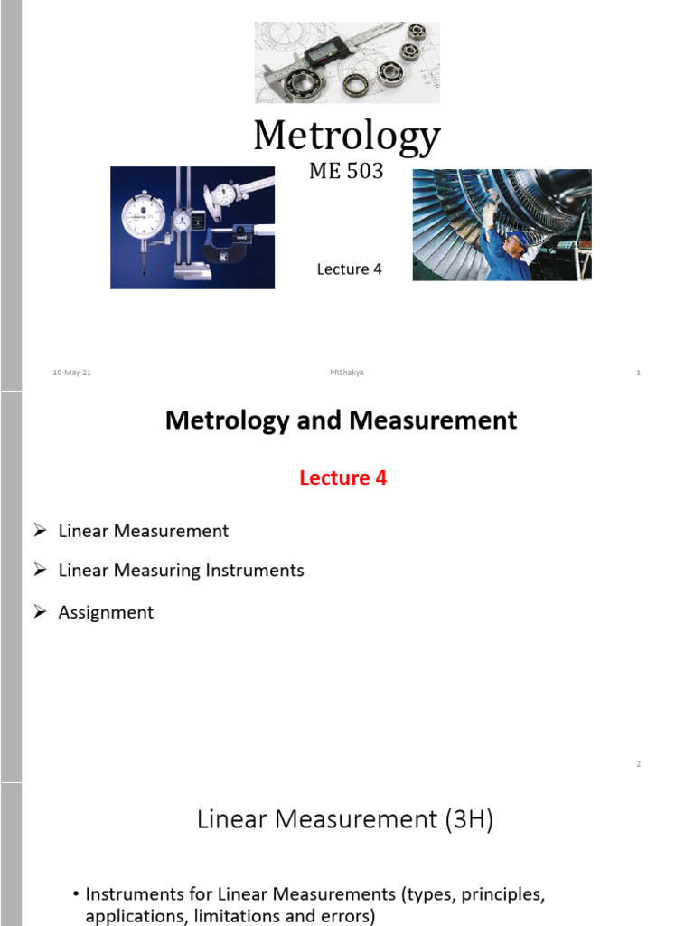 Metrology Lecture4_PRS | PDF | Tools