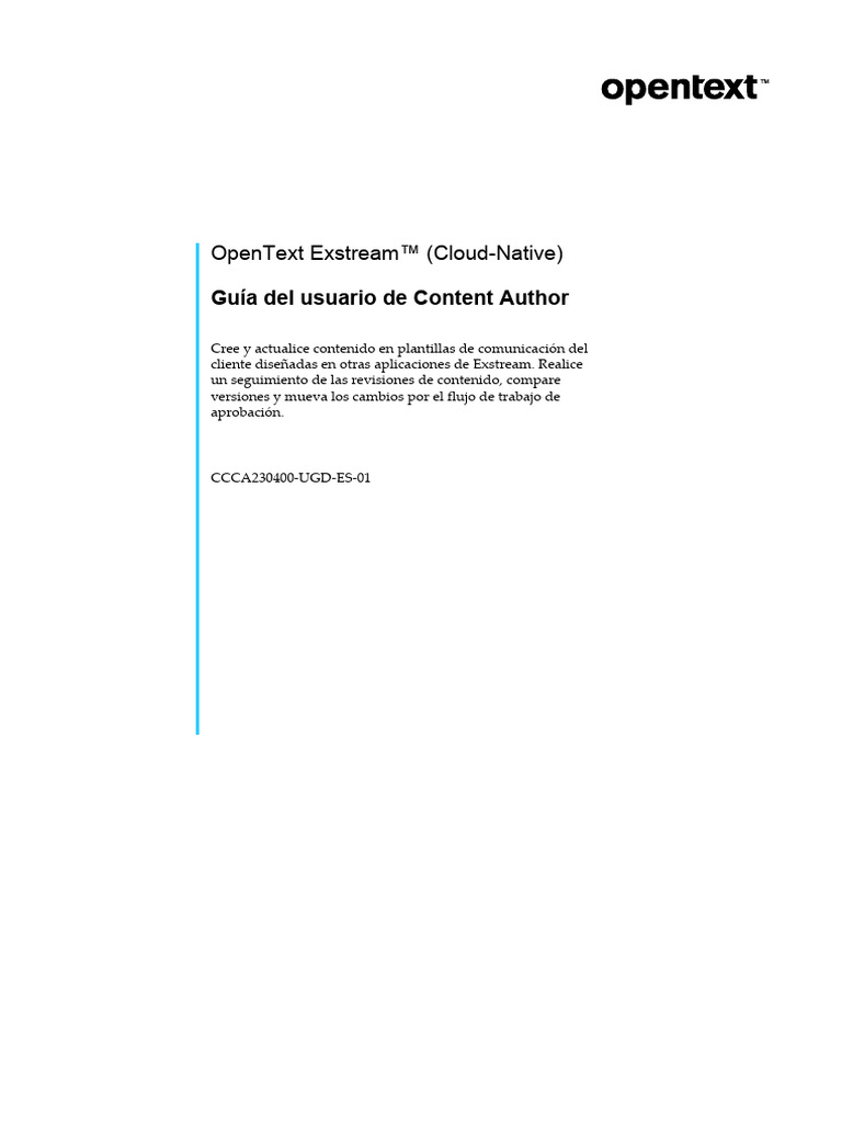 ExstreamCN 23.4 Manual ContentAuthor Es | PDF | Comunicación | HTML