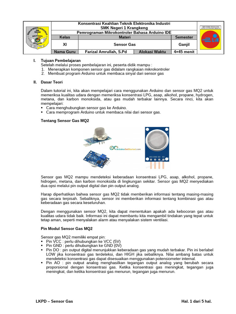 LKPD - Sensor Gas | PDF