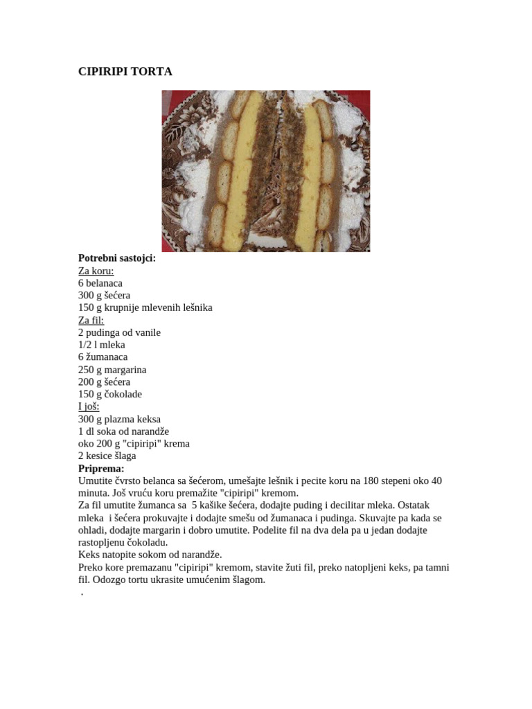 CIPIRIPI TORTA | PDF