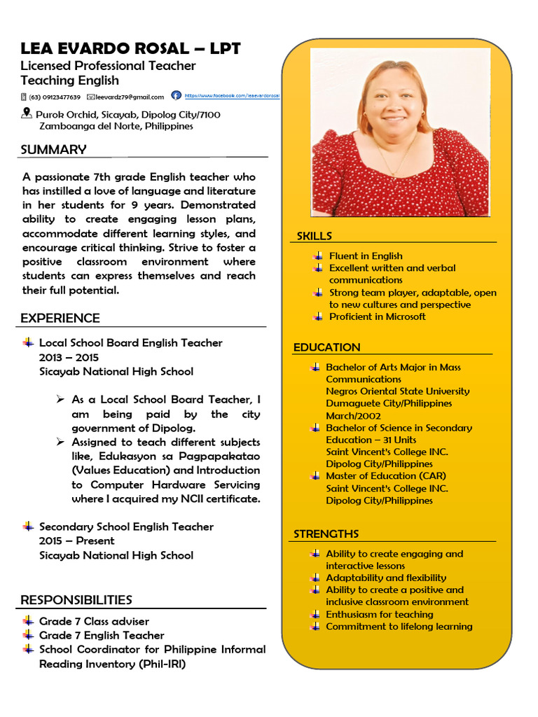 Lea_Rosal_RESUME | PDF | Teachers | Human Communication