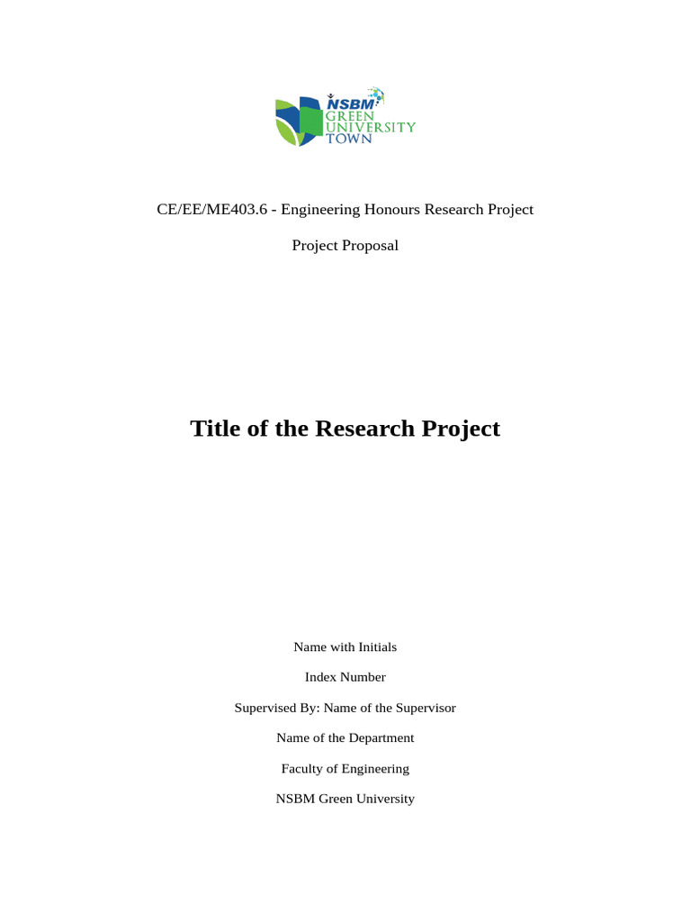 Research Project Proposal - Template | PDF | Methodology | Search ...