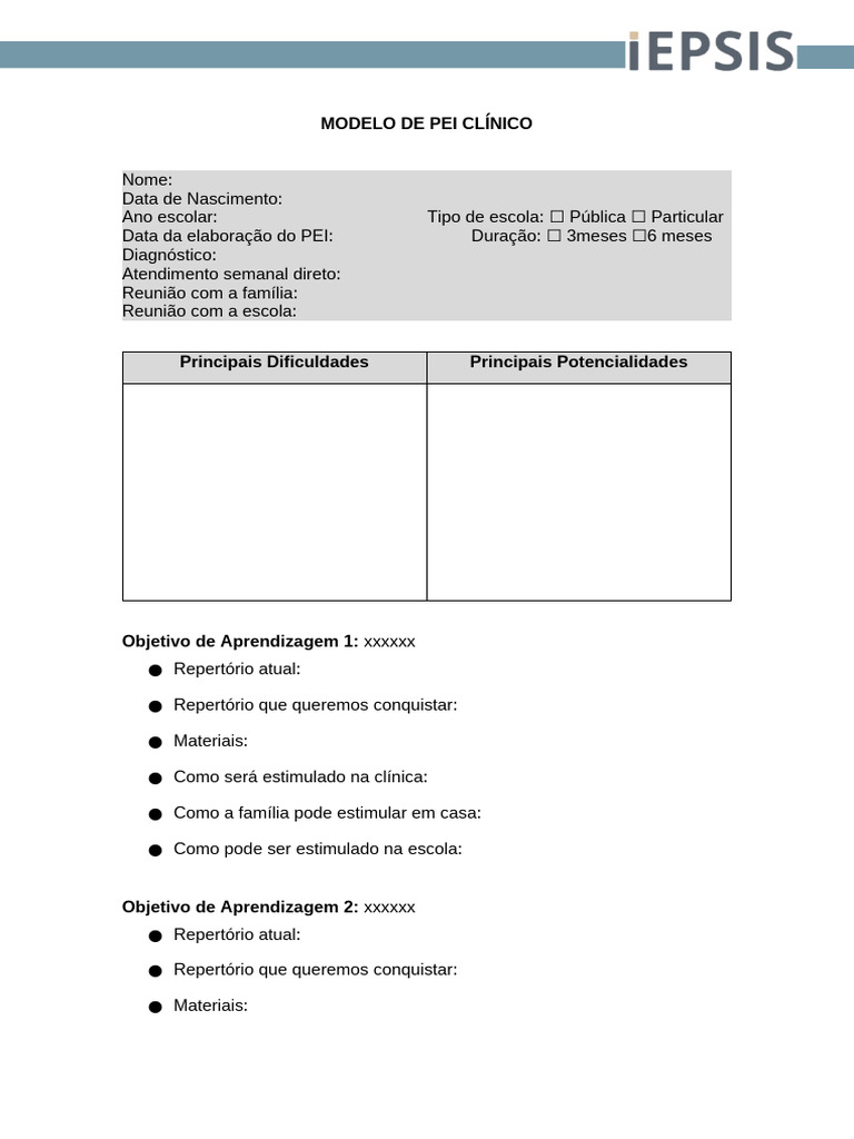 Modelo de Pei Clinico | PDF