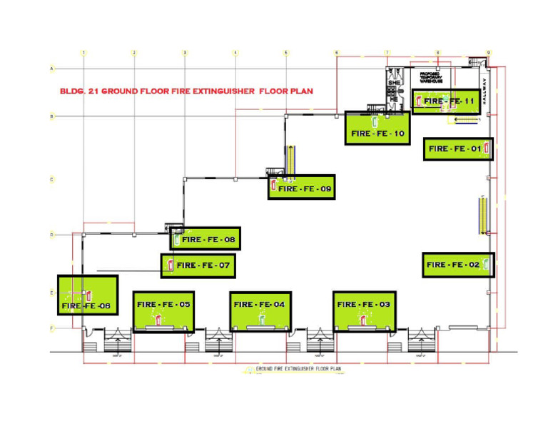 Bldg. 21 Fire Extinguisher Floor Plan | PDF