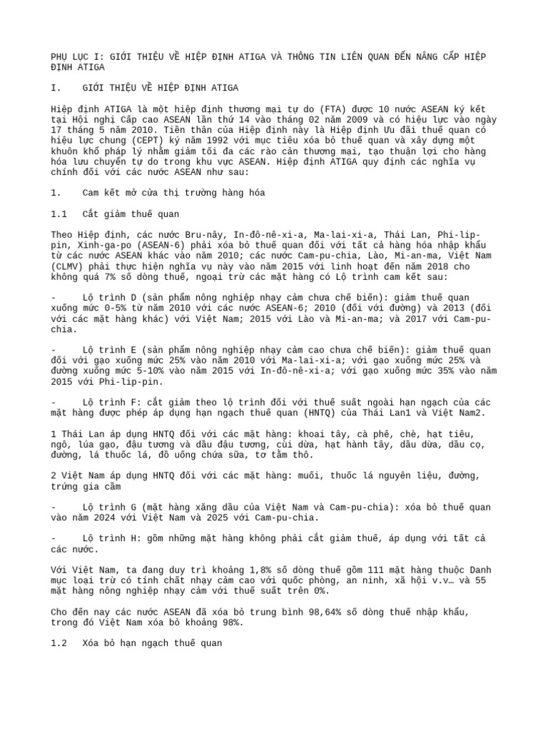 (越南语) (商业文件) (协议) (PDF) (Phu Luc i Gioi Thieu Ve Hiep Dinh Atiga 26876) | PDF