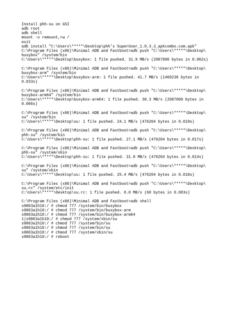 Install Phh-Su Manually On GSI | PDF