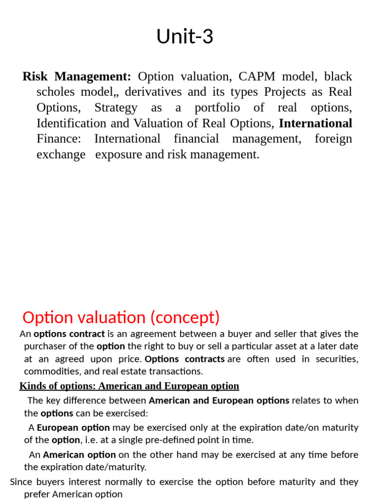 RISK AND CAPM MODEL | PDF | Option (Finance) | Hedge (Finance)