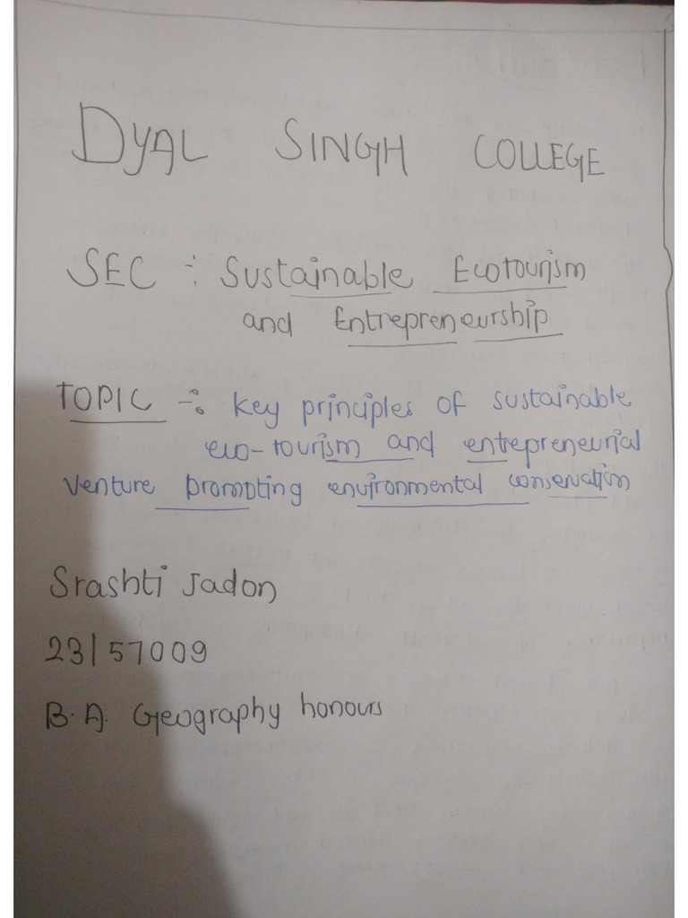 Srashti Jadon. Ecotourism | PDF