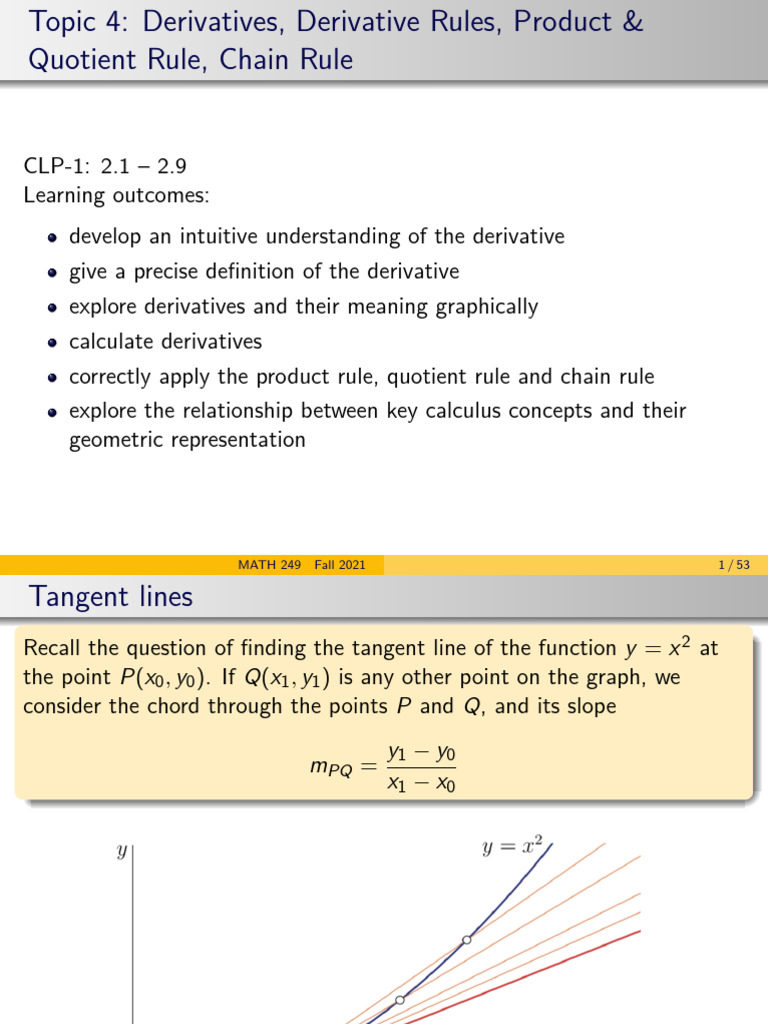 Understanding Derivatives and Rules | PDF | Derivative | Tangent