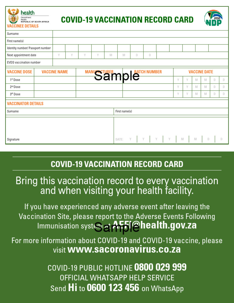 COVID-19 Vaccination Record Card | PDF