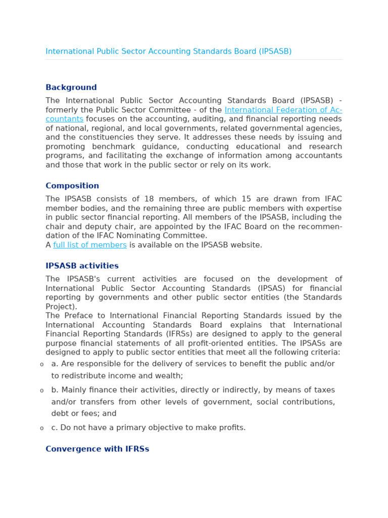 International Public Sector Accounting Standards Board | PDF | Fair Value | International ...
