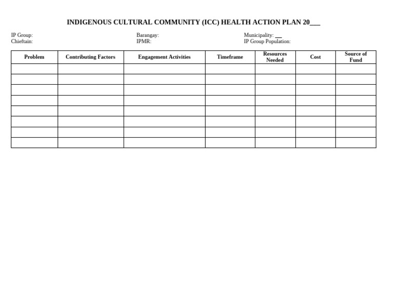ICC Health Action Plan | PDF