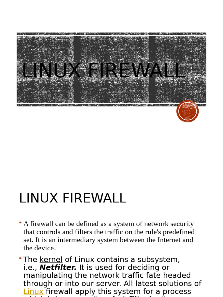 Linux Firewall | PDF | Firewall (Computing) | Internet Protocol Suite