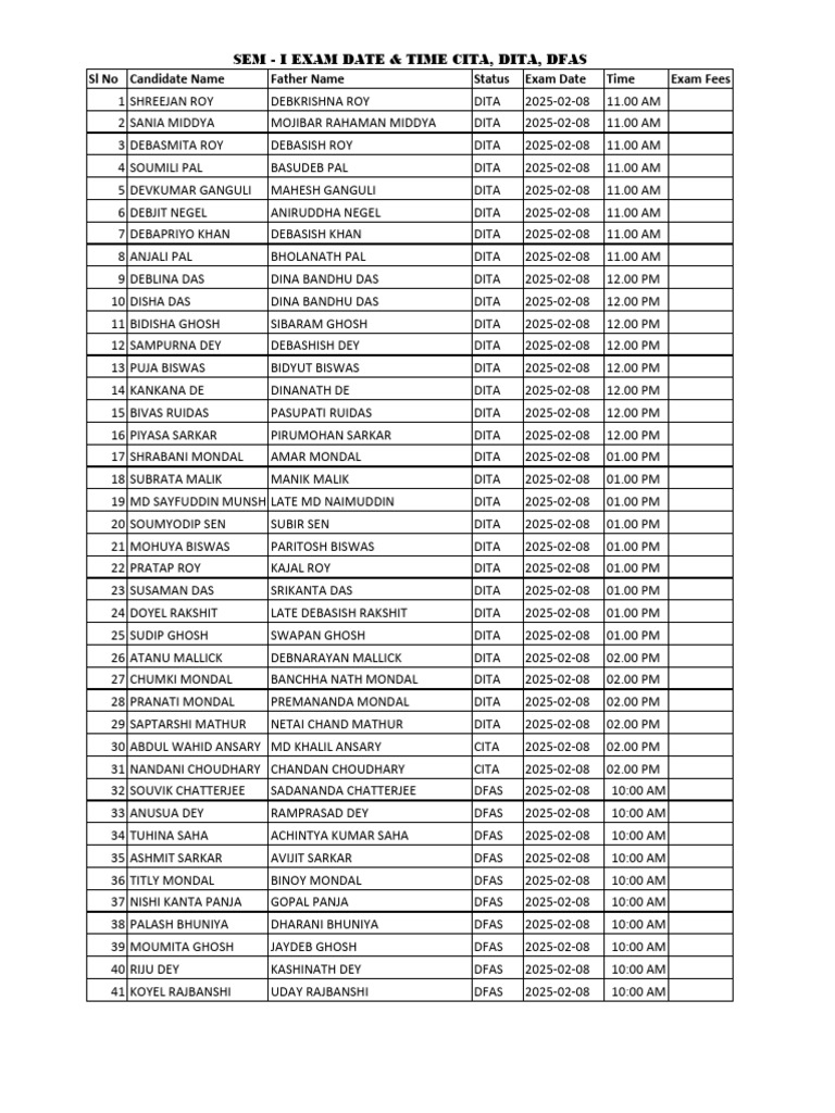 Exam Date & Time | PDF