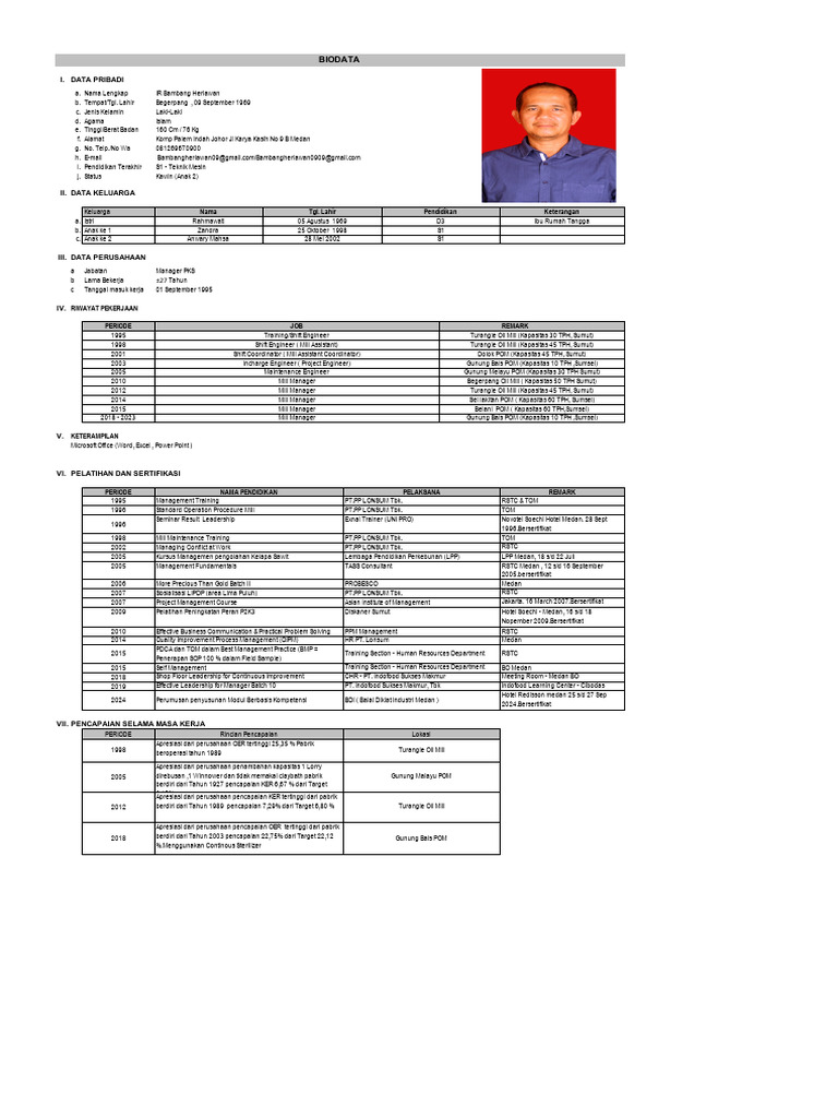 CV Bambang H update | PDF
