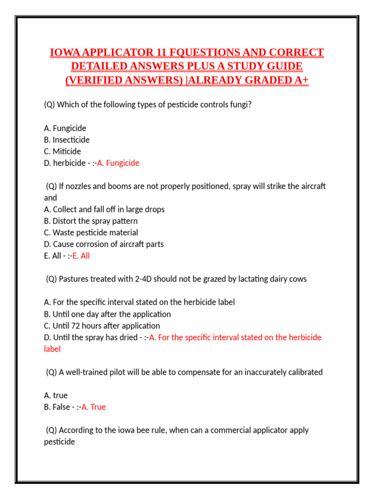 Iowa Pesticide Applicator Exam Guide | PDF | Pesticide | Herbicide