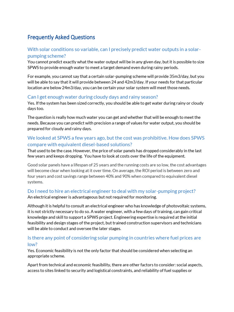 Frequently Asked Questions | PDF | Photovoltaics | Solar Power