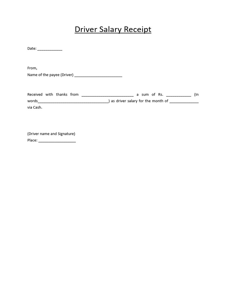 05 - Driver Salary Receipt | PDF