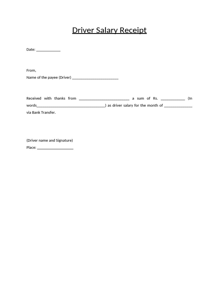 05 - Driver Salary Receipt | PDF