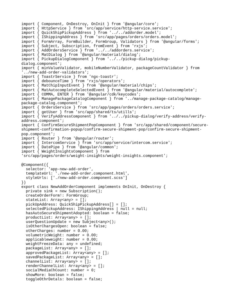 new-add-order.component | PDF | Computing | Computer Programming