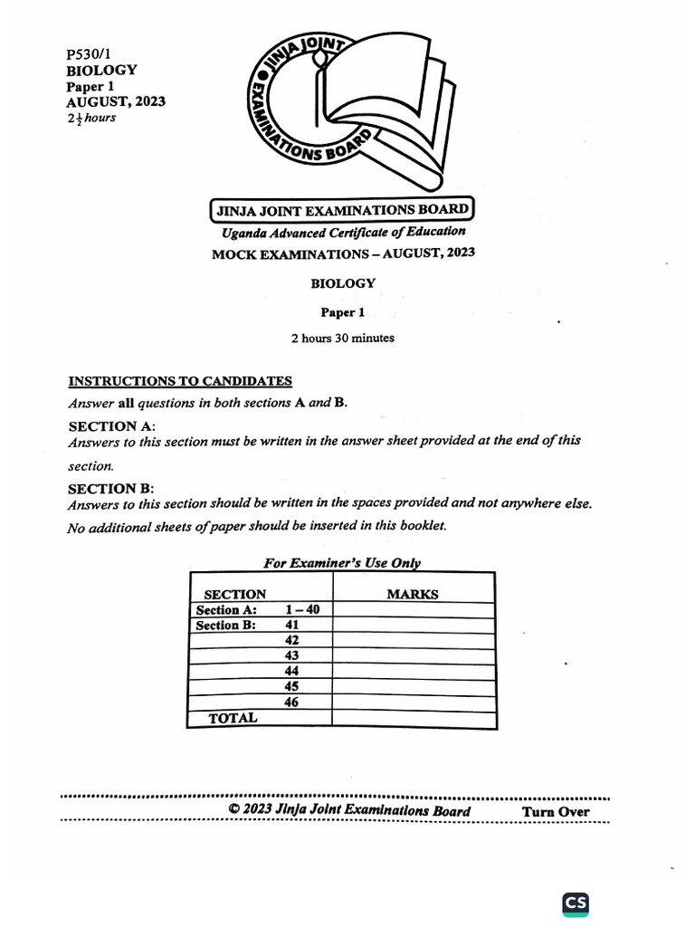 2023 Jjeb p1 Bio | PDF
