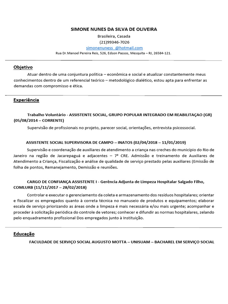 CV Simone Nunes 2020 Ny | PDF