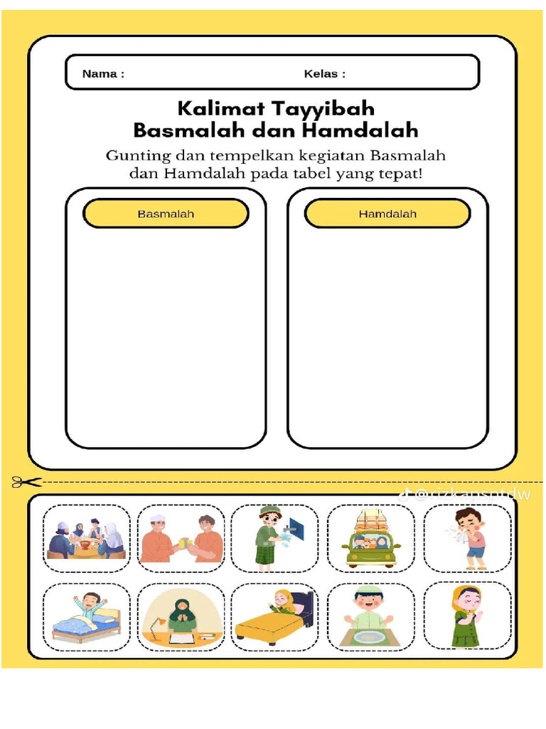 LKPD Kalimat Thayyibah Basmalah Dan Hamdalah | PDF
