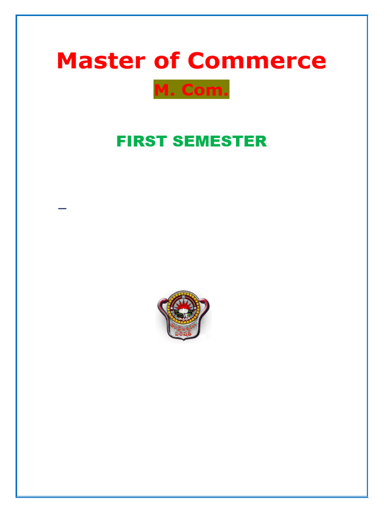 Master of Commerce: M. Com | PDF | Economics | Microeconomics