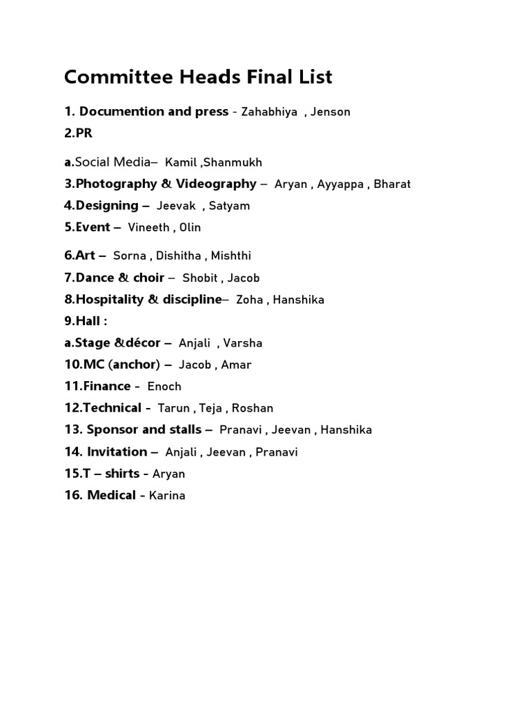 Final Committee List Updated | PDF