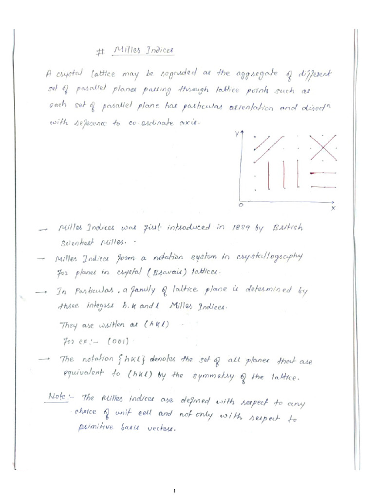 Miller Indices | PDF