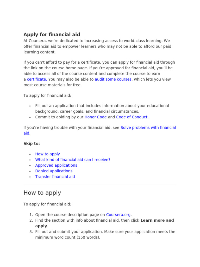 Apply for financial aid | PDF | Student Financial Aid In The United ...