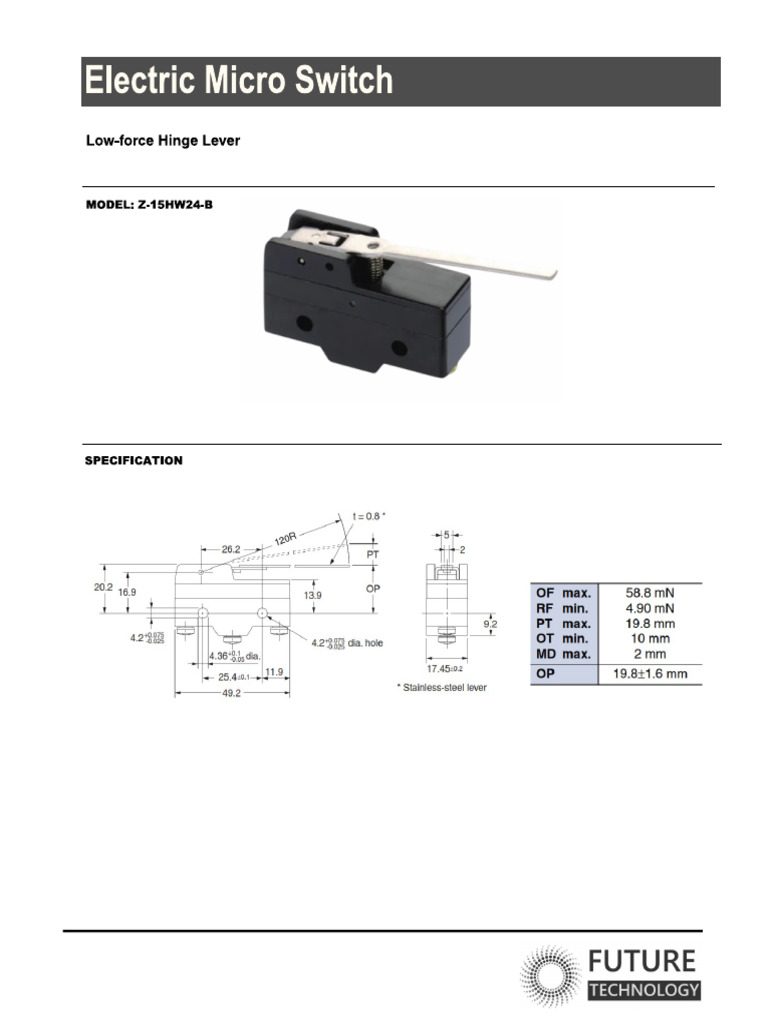 FTC Micro Switch Data Sheets Future 007 | PDF