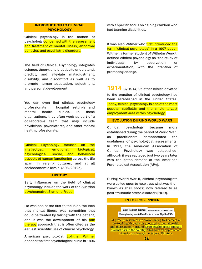 Introduction To Clinical Psychology | PDF | Clinical Psychology | Psychology