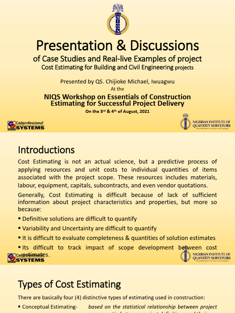 Presentation and Discussion of Case Studies and Real Life Examples of ...