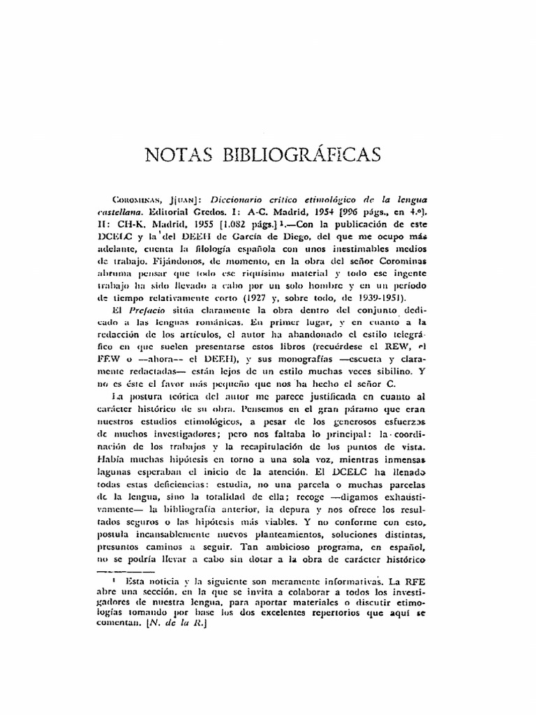 Diccionario Etimológico de Corominas | PDF | España | Lingüística
