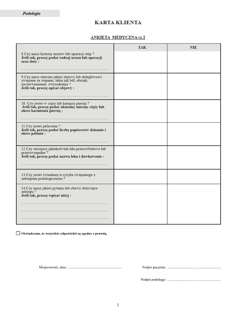 Karta Klienta 2 | PDF
