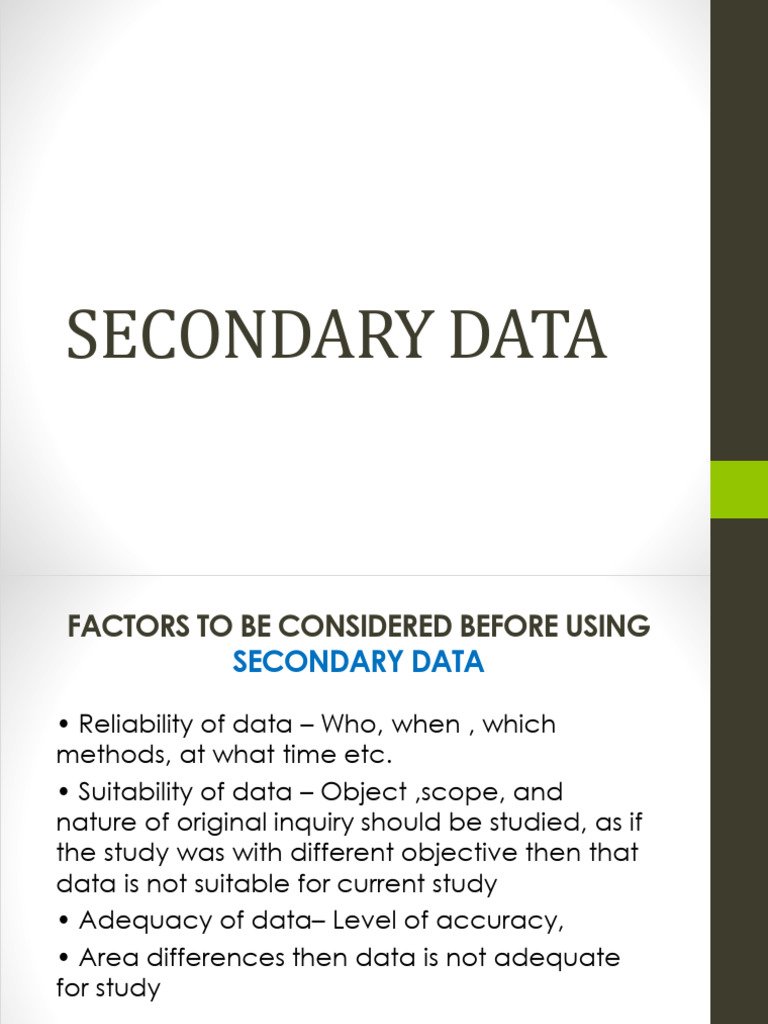Secondary Data Pdf Survey Methodology Sampling Statistics