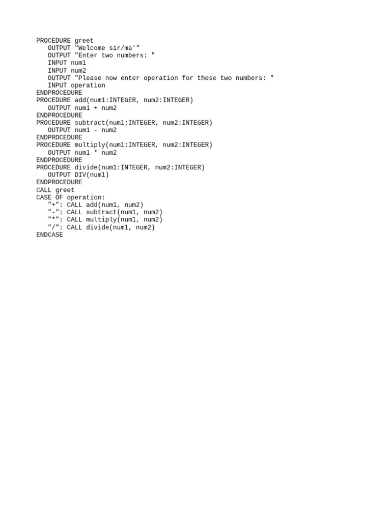 Functions Pseudocode | PDF